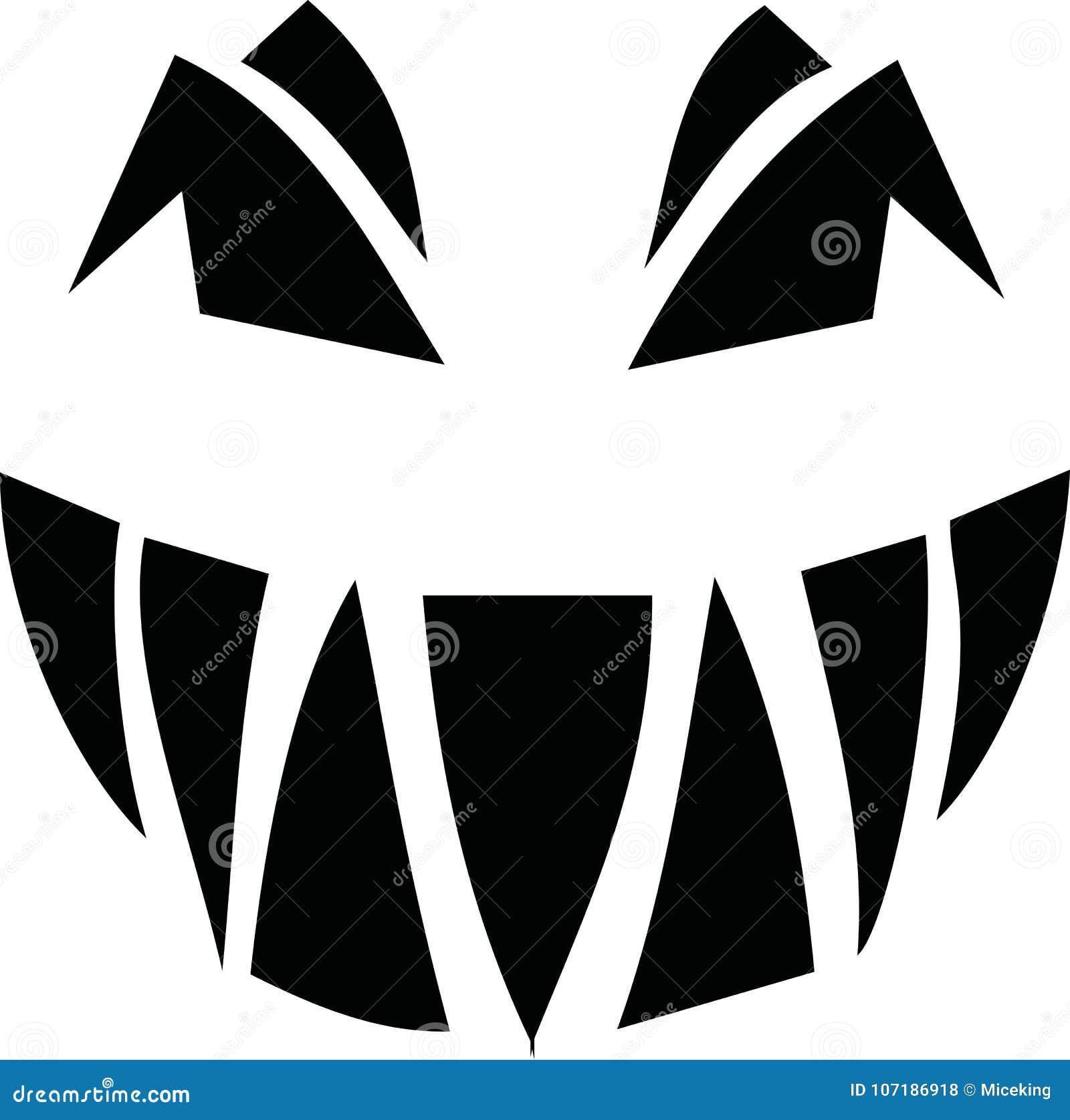Scary spooky pumpkin face stock vector. Illustration of moon - 107186918