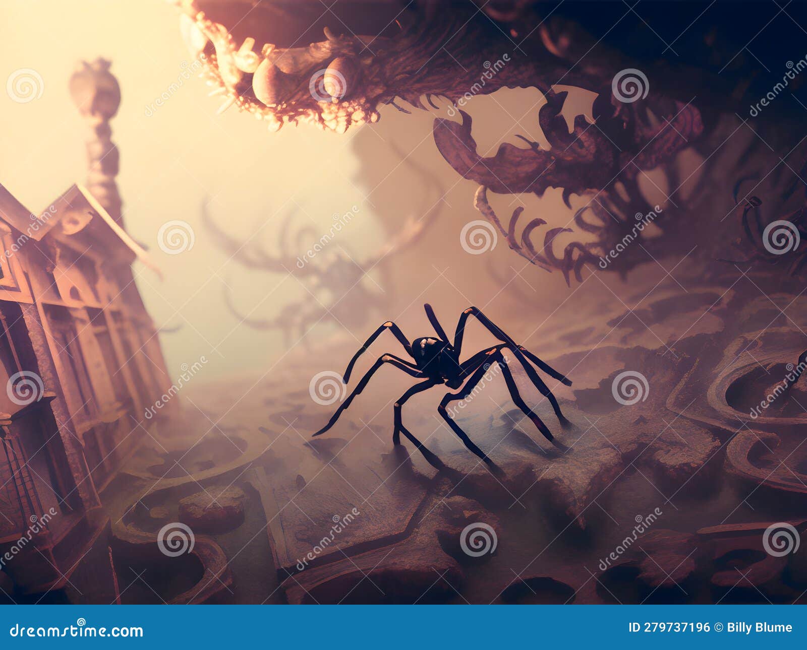 Spooky Scary Abstract Spider Background Seq 4 of 26 Stock Illustration ...
