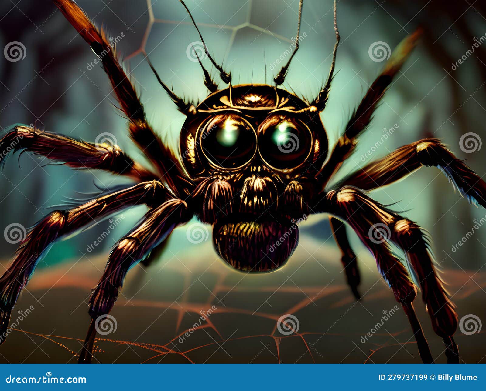 Spooky Scary Abstract Spider Background Seq 5 of 26 Stock Illustration ...
