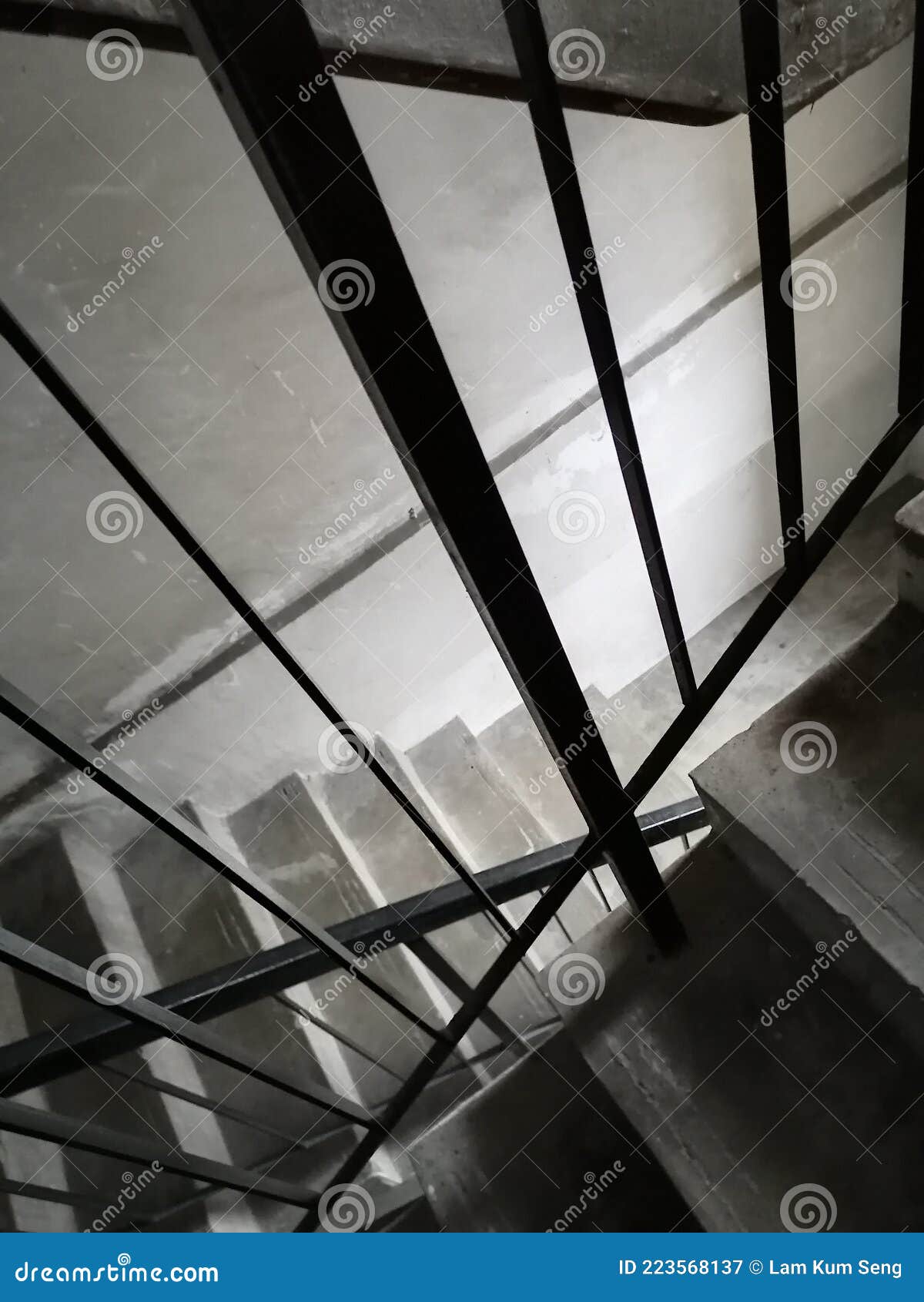 Scary, Spooky Stairs in the Basement. Stock Image - Image of monochrome ...