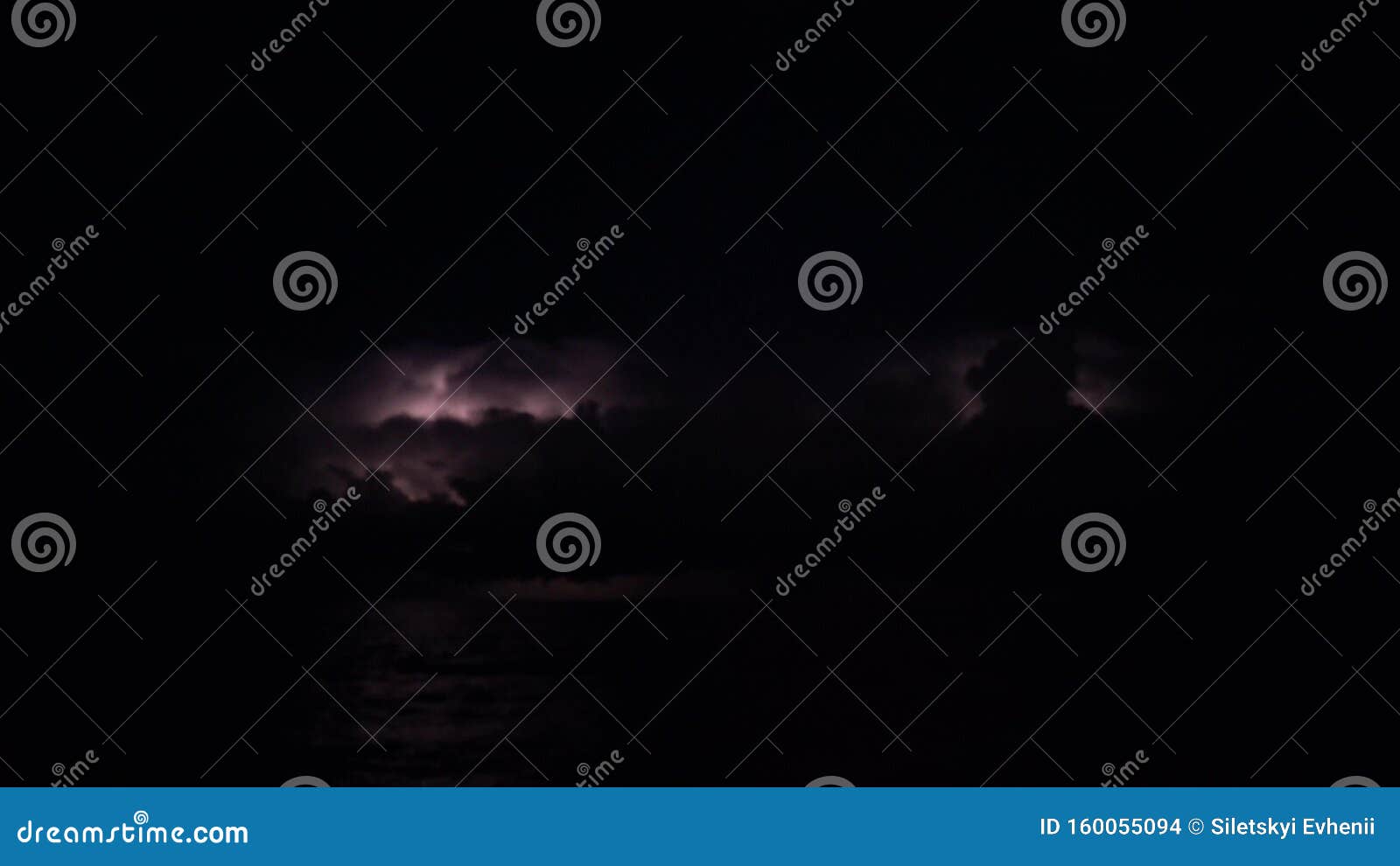 Scary Storm with Lightnings is Lighting Up the Sky at Night on the ...