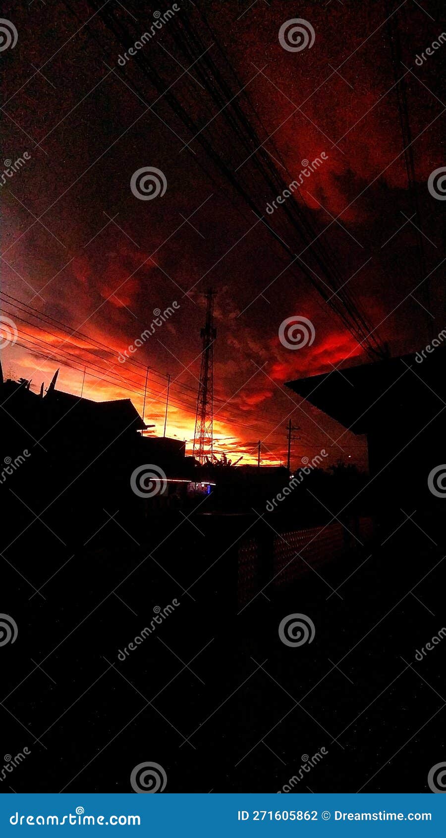 Scary stormy cloud sunset stock photo. Image of stormy - 271605862