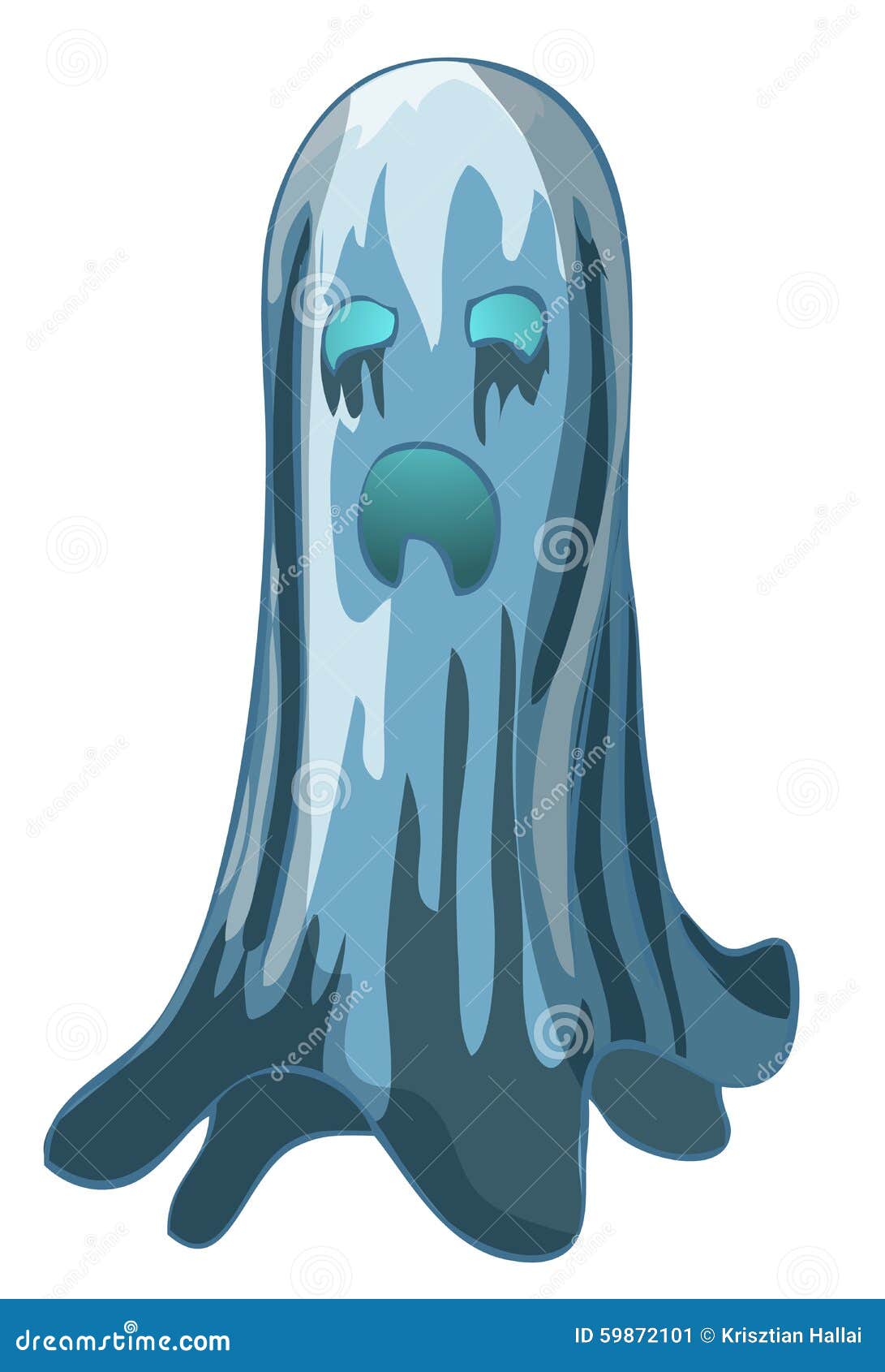 Scary Stylized Cartoon Ghost. Stock Vector - Illustration of holiday ...