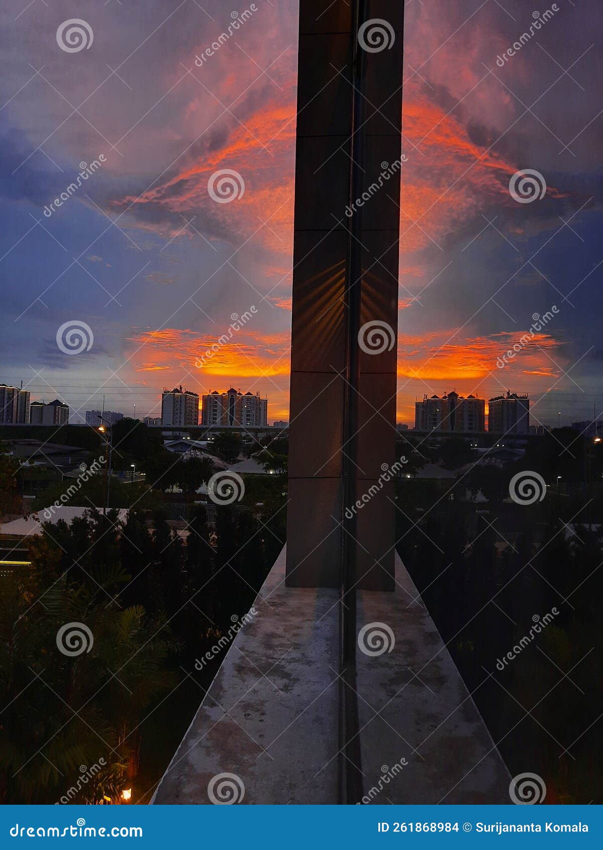 Scary Sunset Red Cloud Scene at Place Stock Photo - Image of wall ...