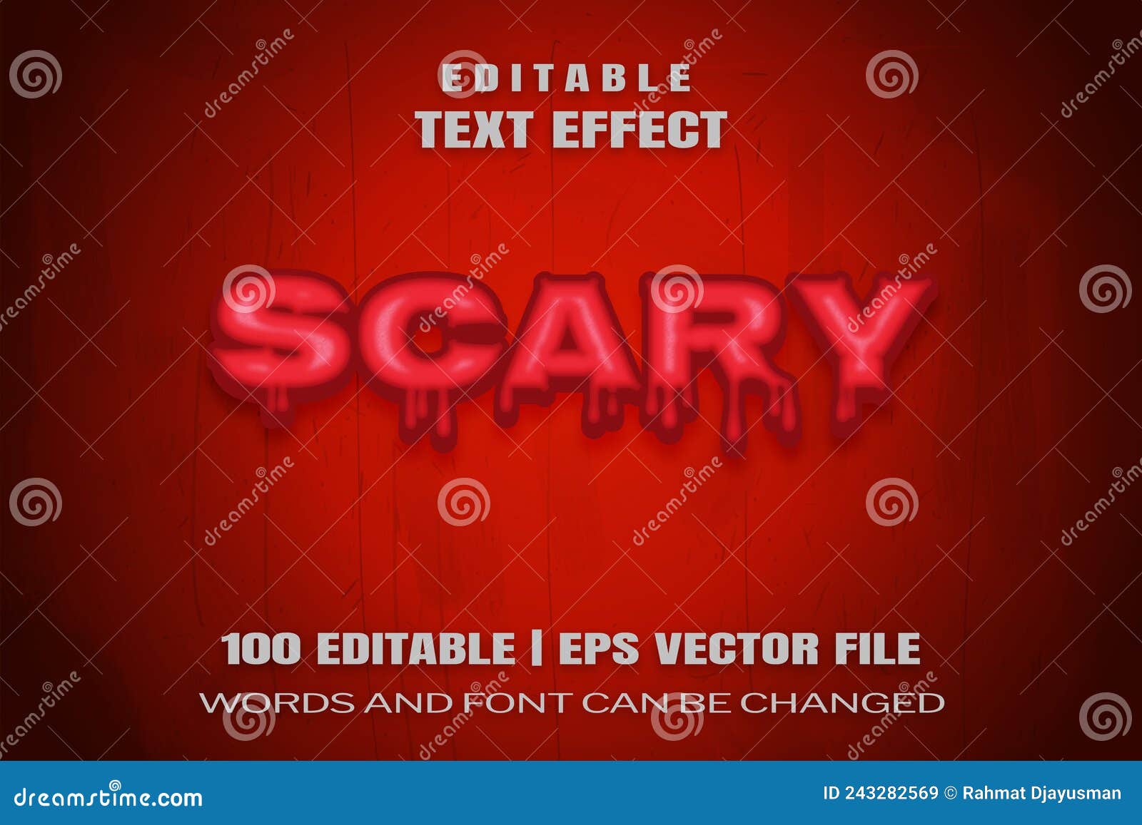 Scary text effect stock vector. Illustration of horror - 243282569