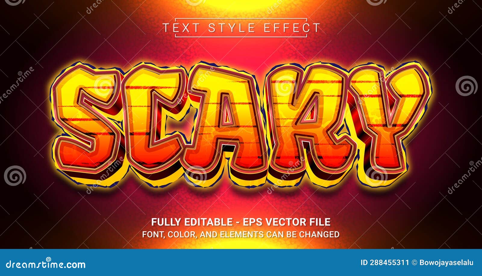 Scary Text Style Effect. Editable Graphic Text Template Stock ...
