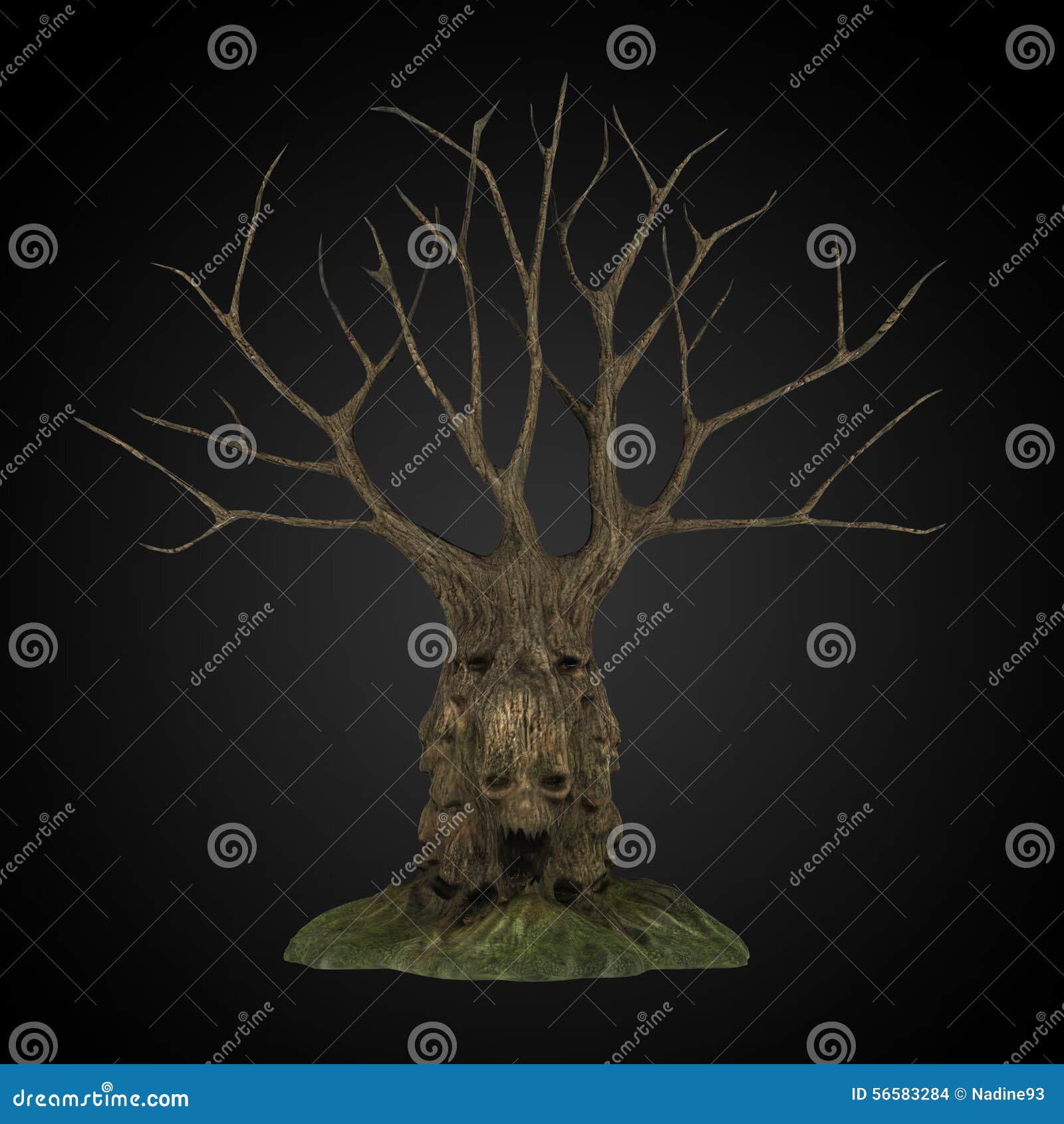 Scary tree stock illustration. Illustration of halloween - 56583284