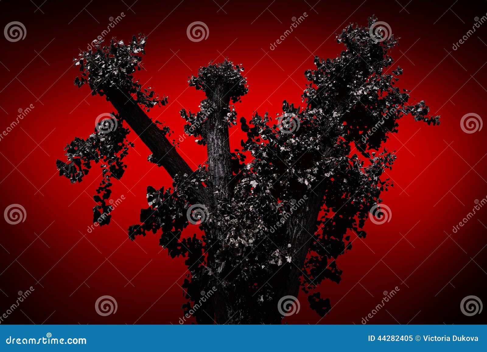 Scary Tree On A Red Background Royalty-Free Stock Photography ...