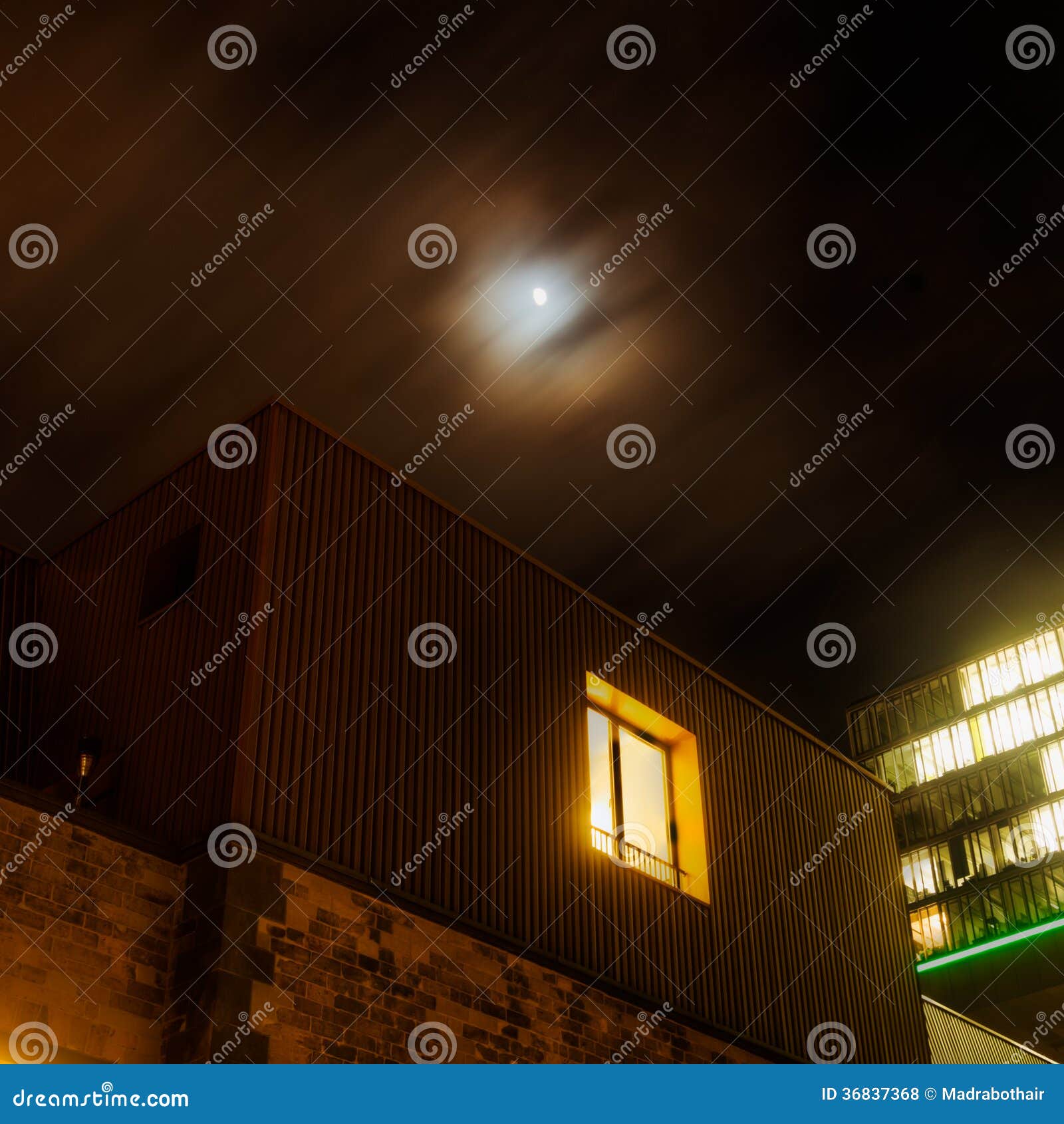 Scary urban scene at night stock photo. Image of night - 36837368