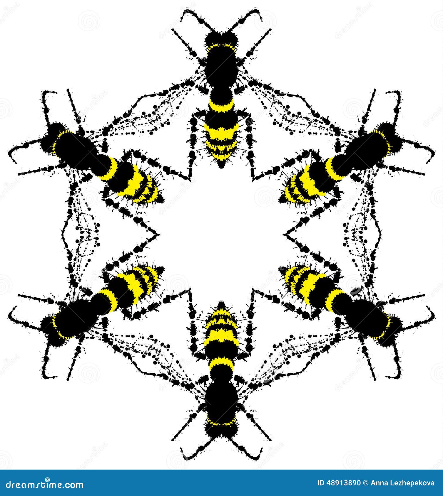 Scary Vector Snowflake Made by Blobs and Splatters Stock Vector ...