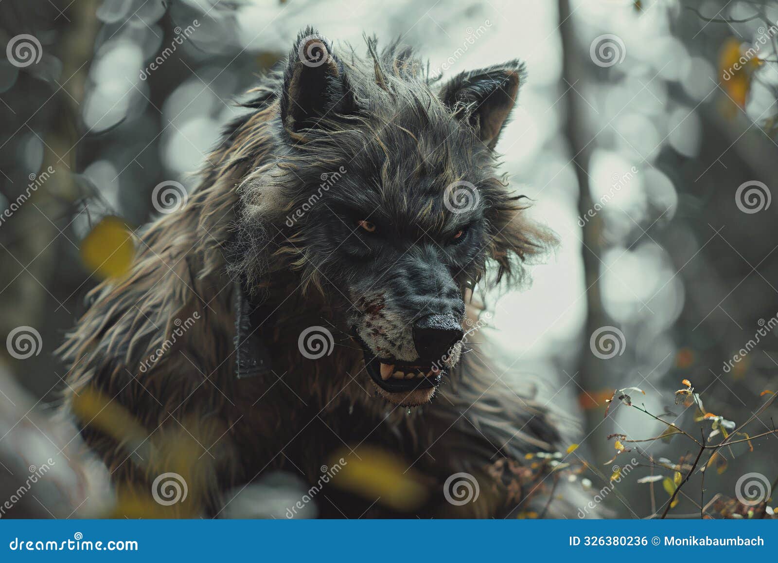 Scary Werewolf Charging At The Camera, Teeth Bared Royalty-Free Stock Image | CartoonDealer.com ...