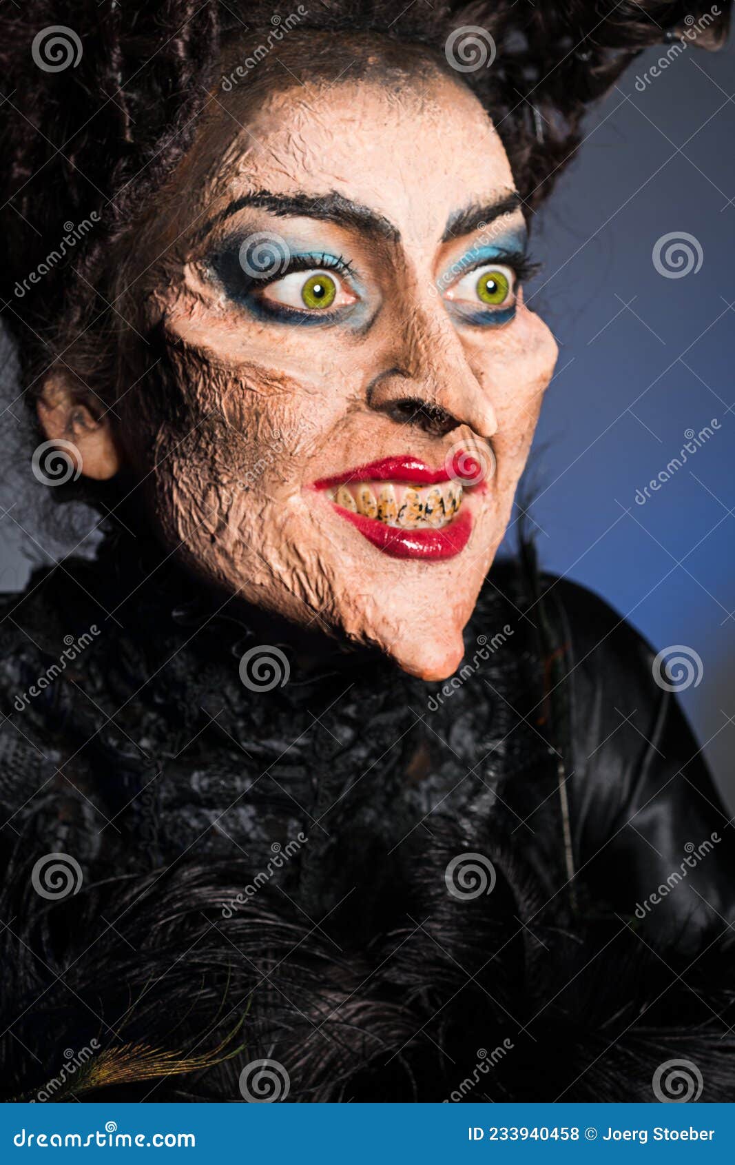 Scary smiling witch stock photo. Image of evil, female - 233940458