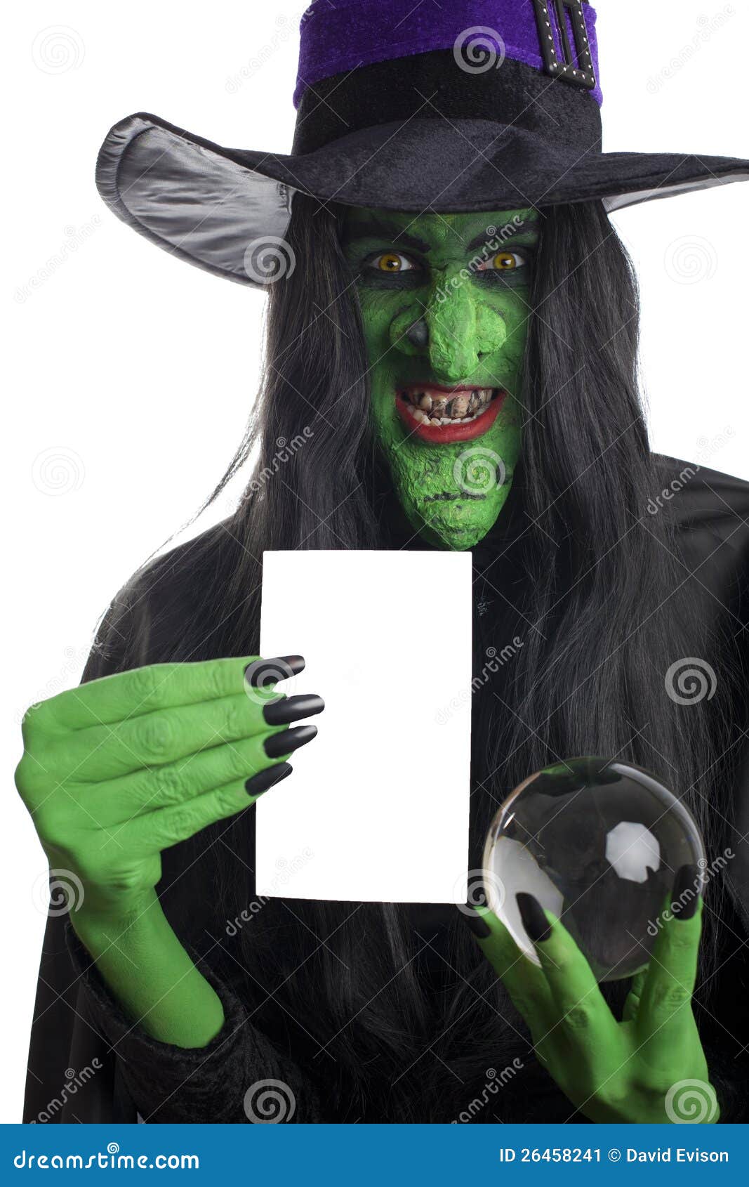 Scary Witch with Her Crystal Ball. Stock Image - Image of prediction ...