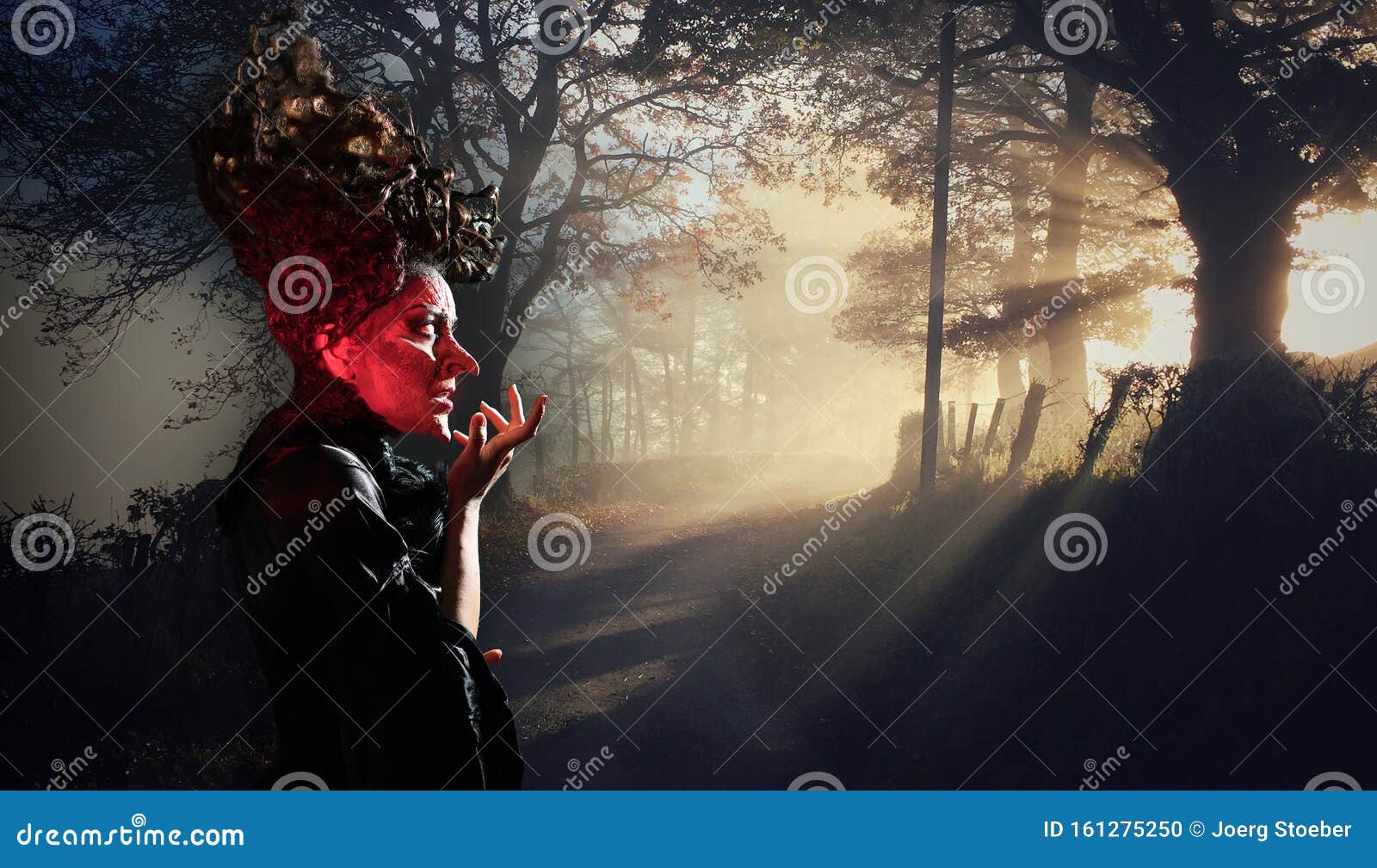 Scary Witch Summoning a Spell Stock Photo - Image of lady, adult: 161275250