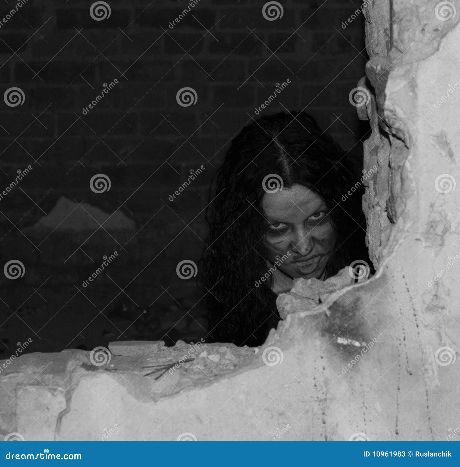 Scary woman stock image. Image of fear, brunette, idea - 10961983