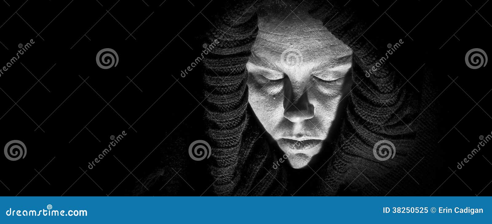 Scary Woman in Shroud, Panorama Stock Image - Image of harsh, lady ...