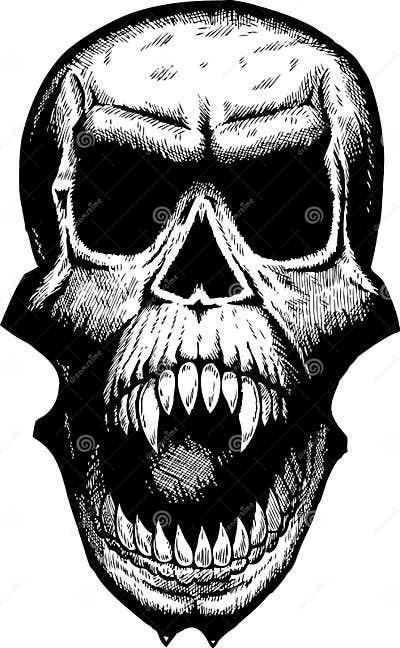 Scary yelling skull stock vector. Illustration of skull - 8195995