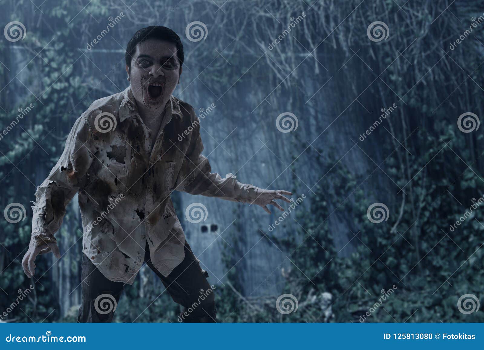 Scary Zombie Men on the Forest Stock Photo - Image of dark, forest ...