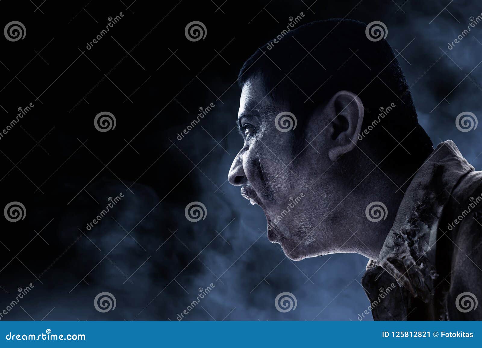 Scary Zombie Men on Smoke Background Stock Image - Image of apocalypse ...