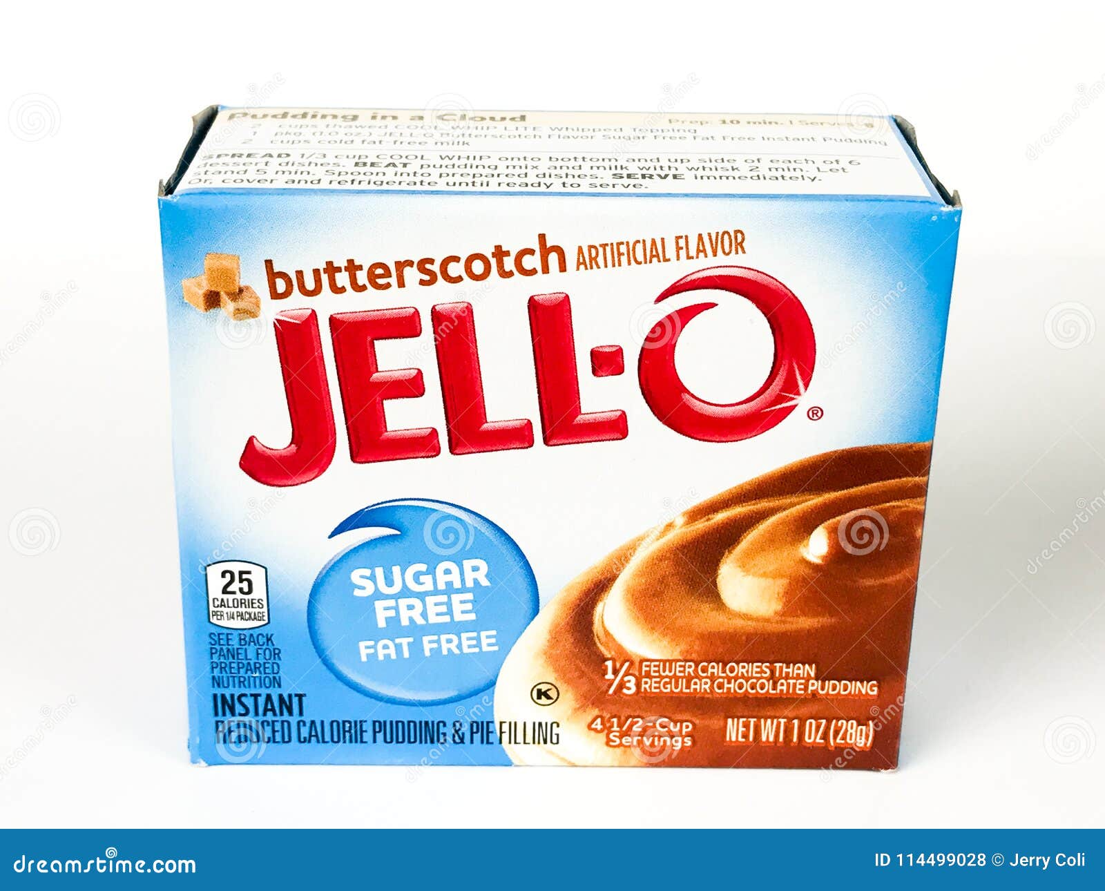Scatola Di Jello Sugar Free Butterscotch Pudding Mix Fotografia Stock ...