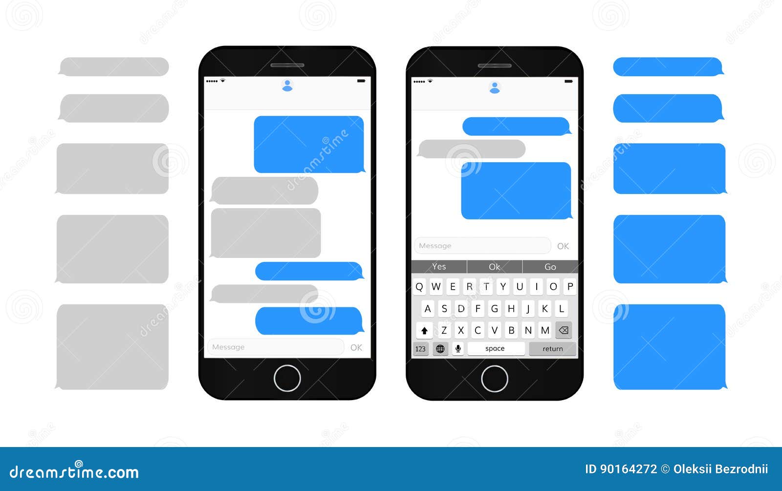 Scatole Del Messaggio Di Testo Sullo Schermo Dello Smartphone ...