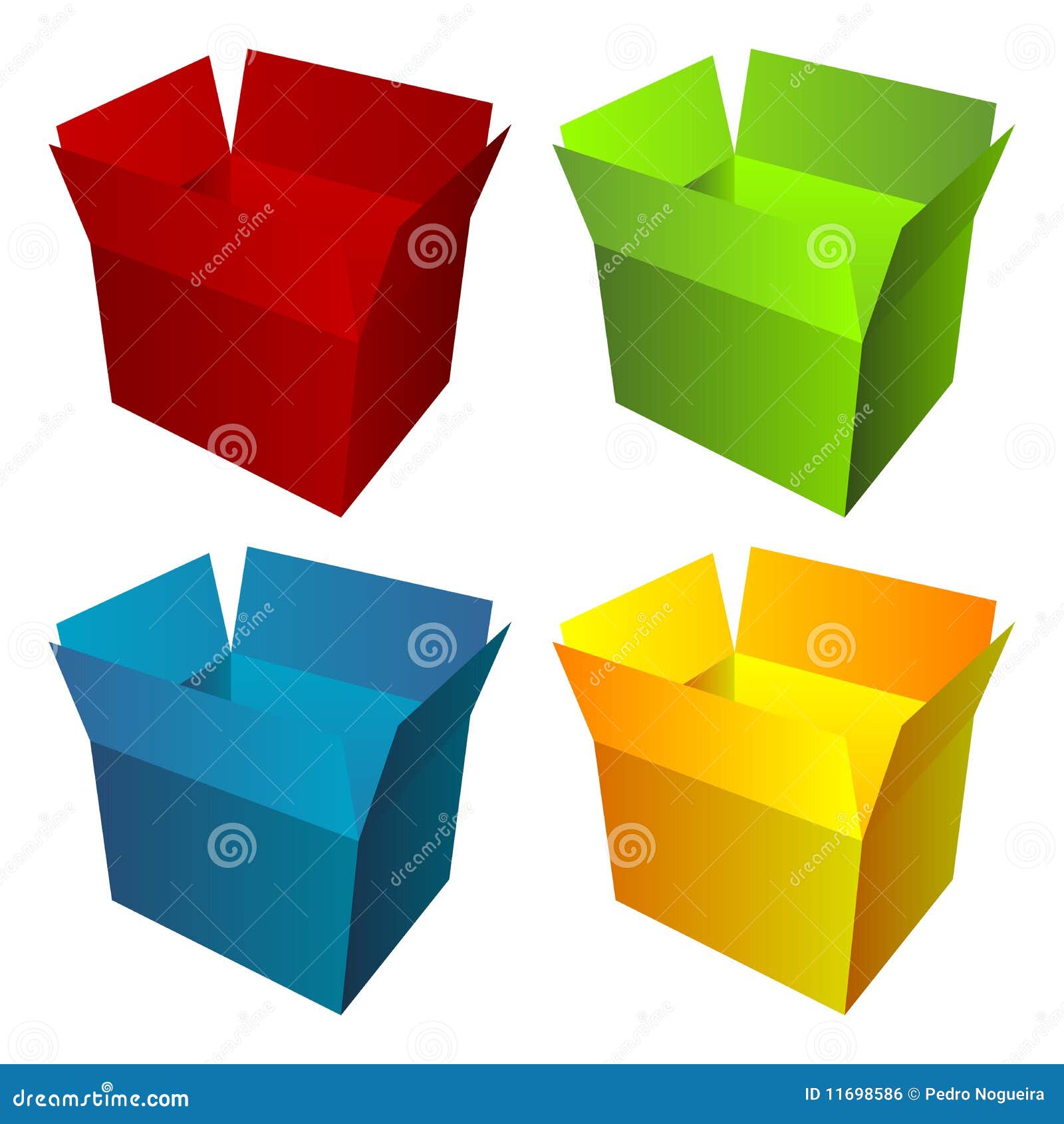 Scatole Di Cartone Colorate Illustrazione Vettoriale - Illustrazione di ...