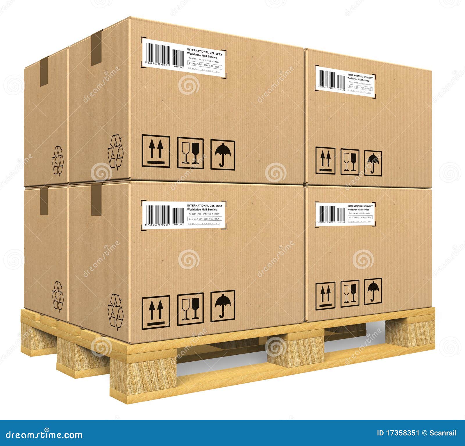 Scatole Di Cartone Sul Pallet Illustrazione di Stock - Illustrazione di ...