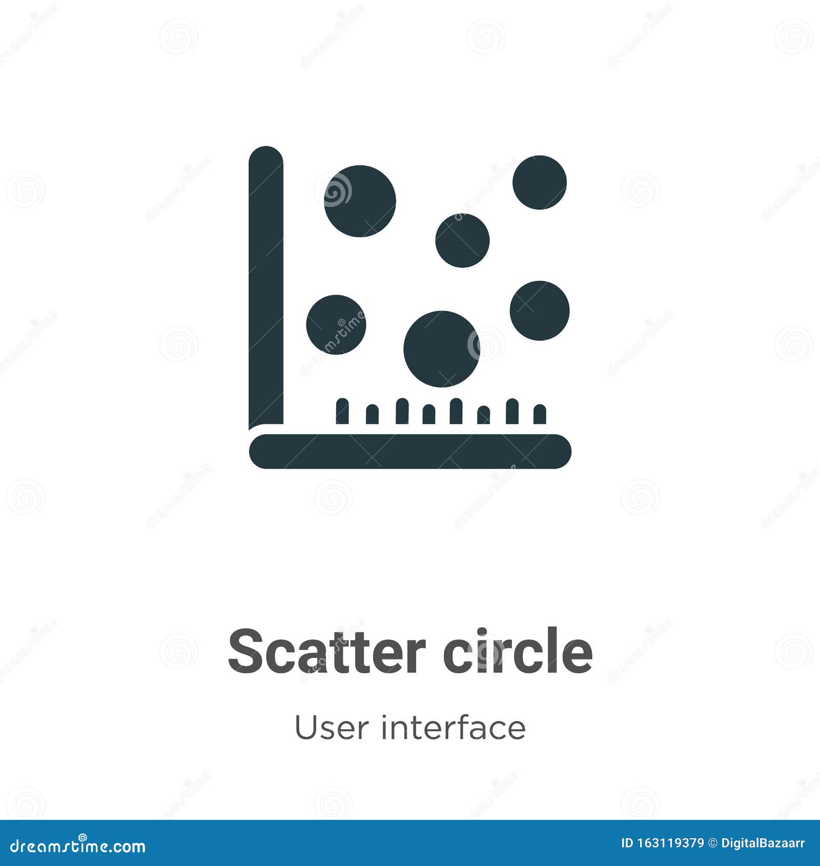 Scatter Circle Vector Icon on White Background. Flat Vector Scatter ...
