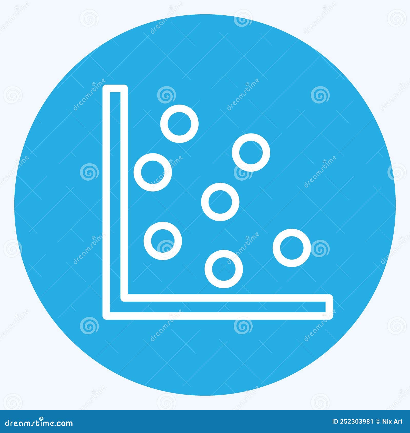 Scatter Plot I Icon in Trendy Blue Eyes Style Isolated on Soft Blue ...