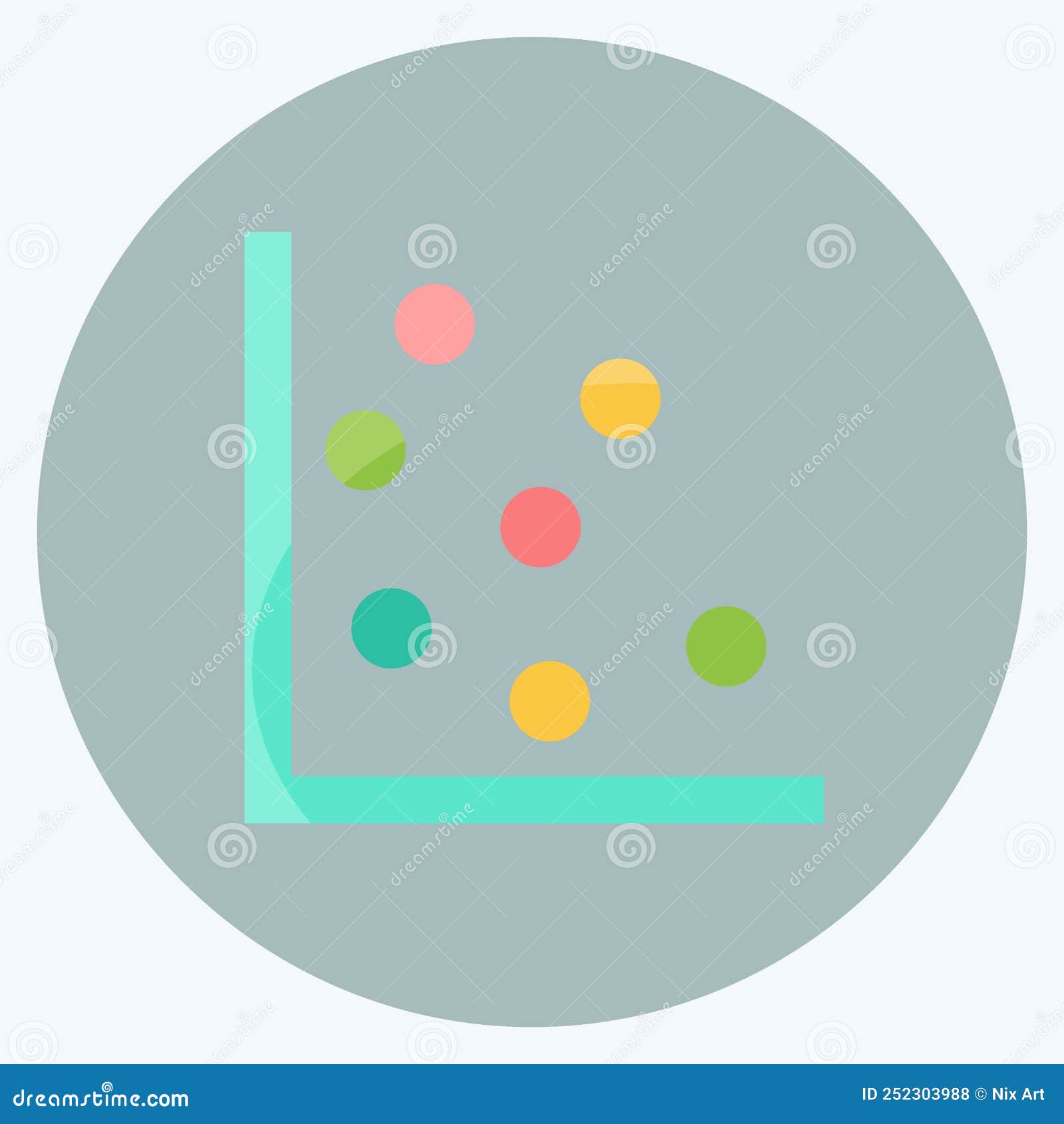 Scatter Plot I Icon in Trendy Flat Style Isolated on Soft Blue ...