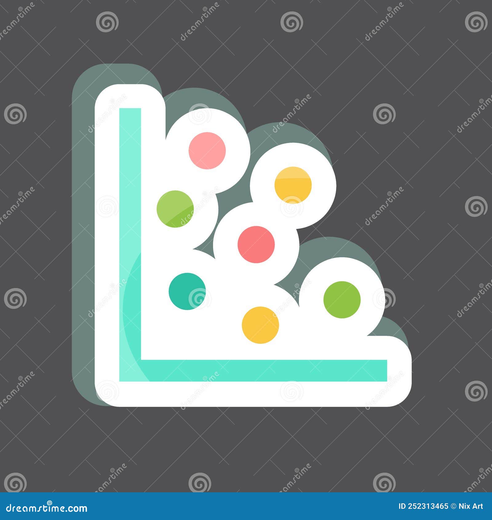 Scatter Plot I Sticker in Trendy Isolated on Black Background Stock ...