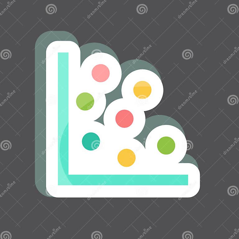 Scatter Plot I Sticker in Trendy Isolated on Black Background Stock ...