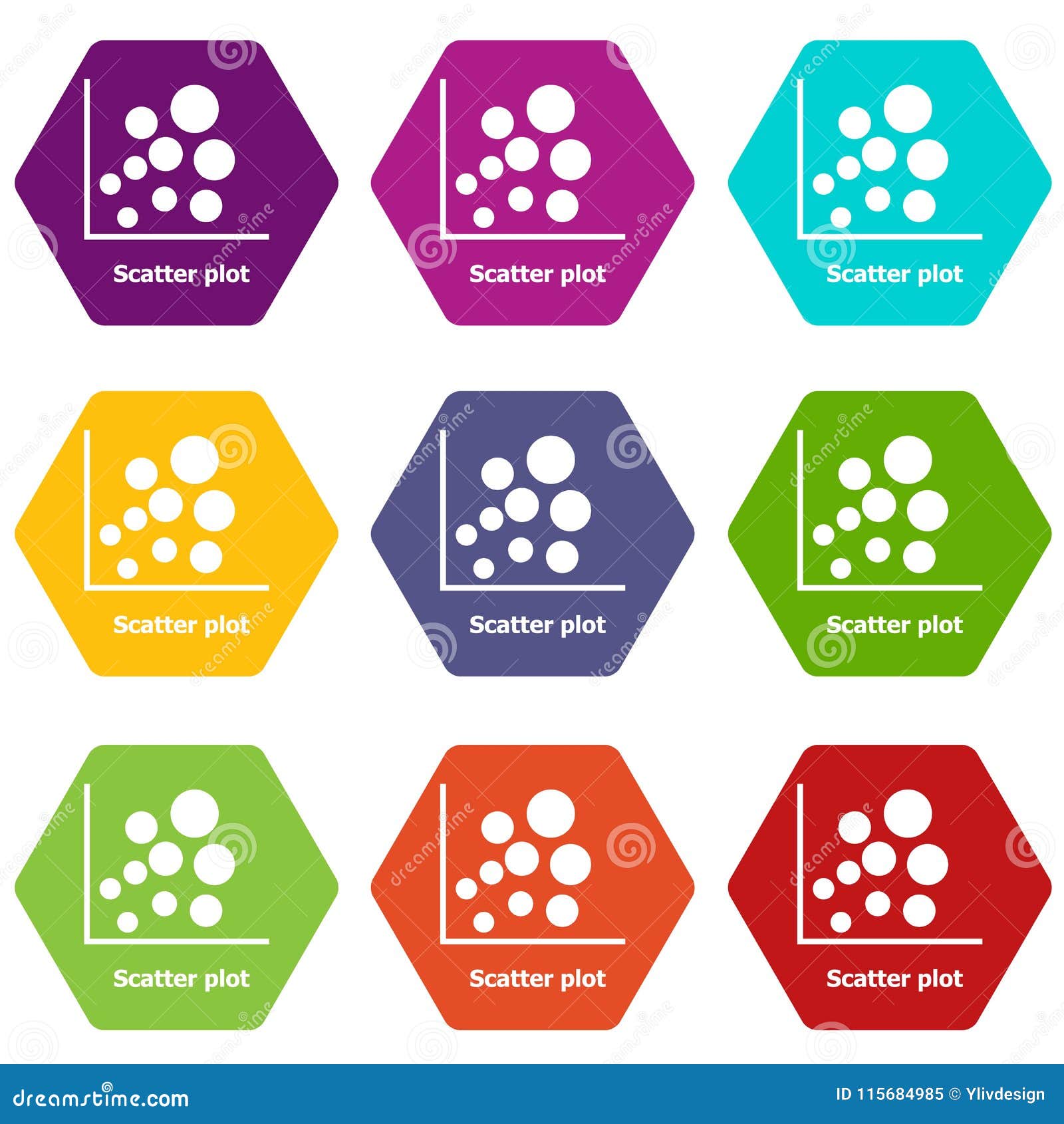 Scatter Plot Icons Set 9 Vector Stock Vector - Illustration of result ...