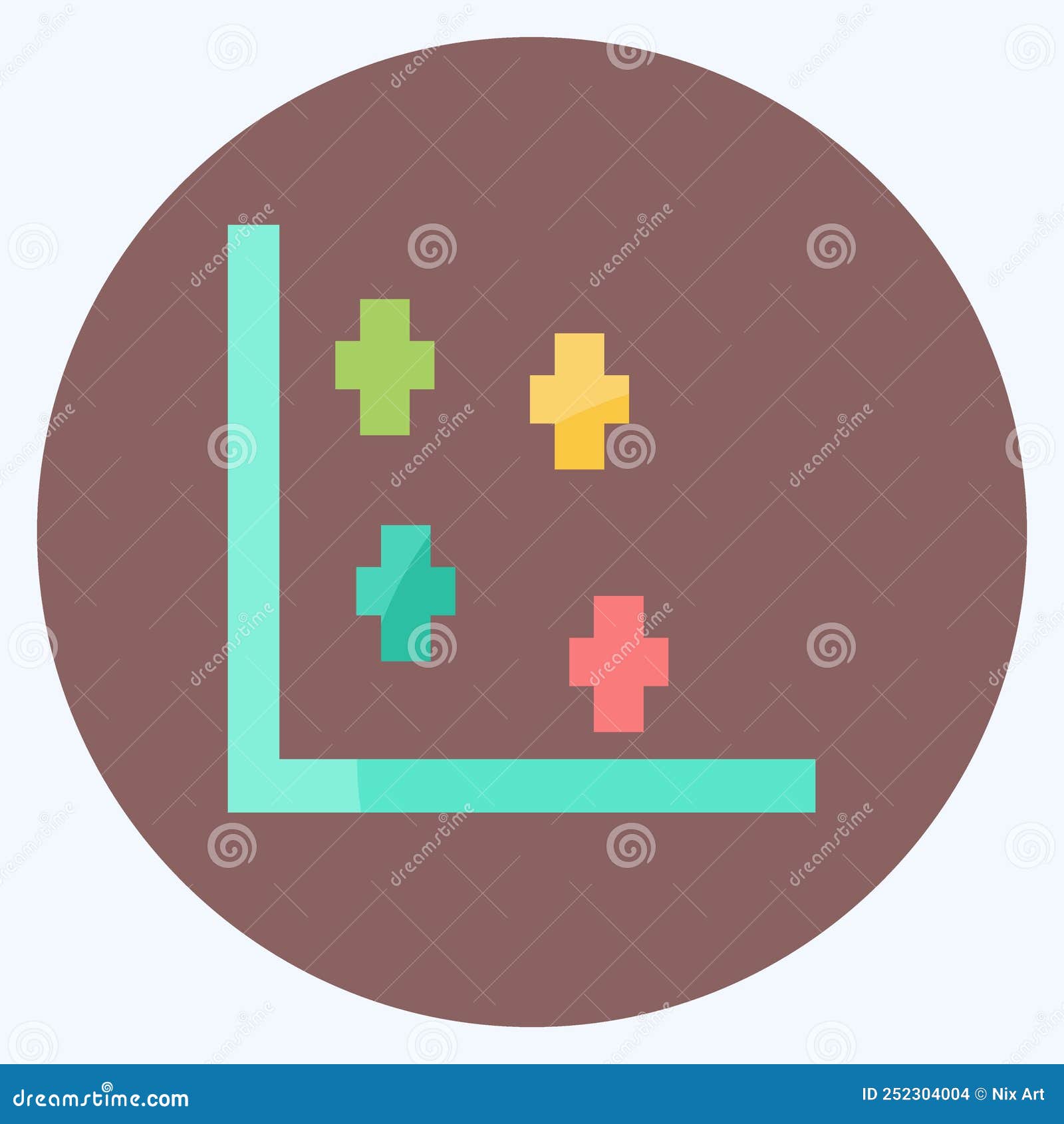 Scatter Plot II Icon in Trendy Flat Style Isolated on Soft Blue ...