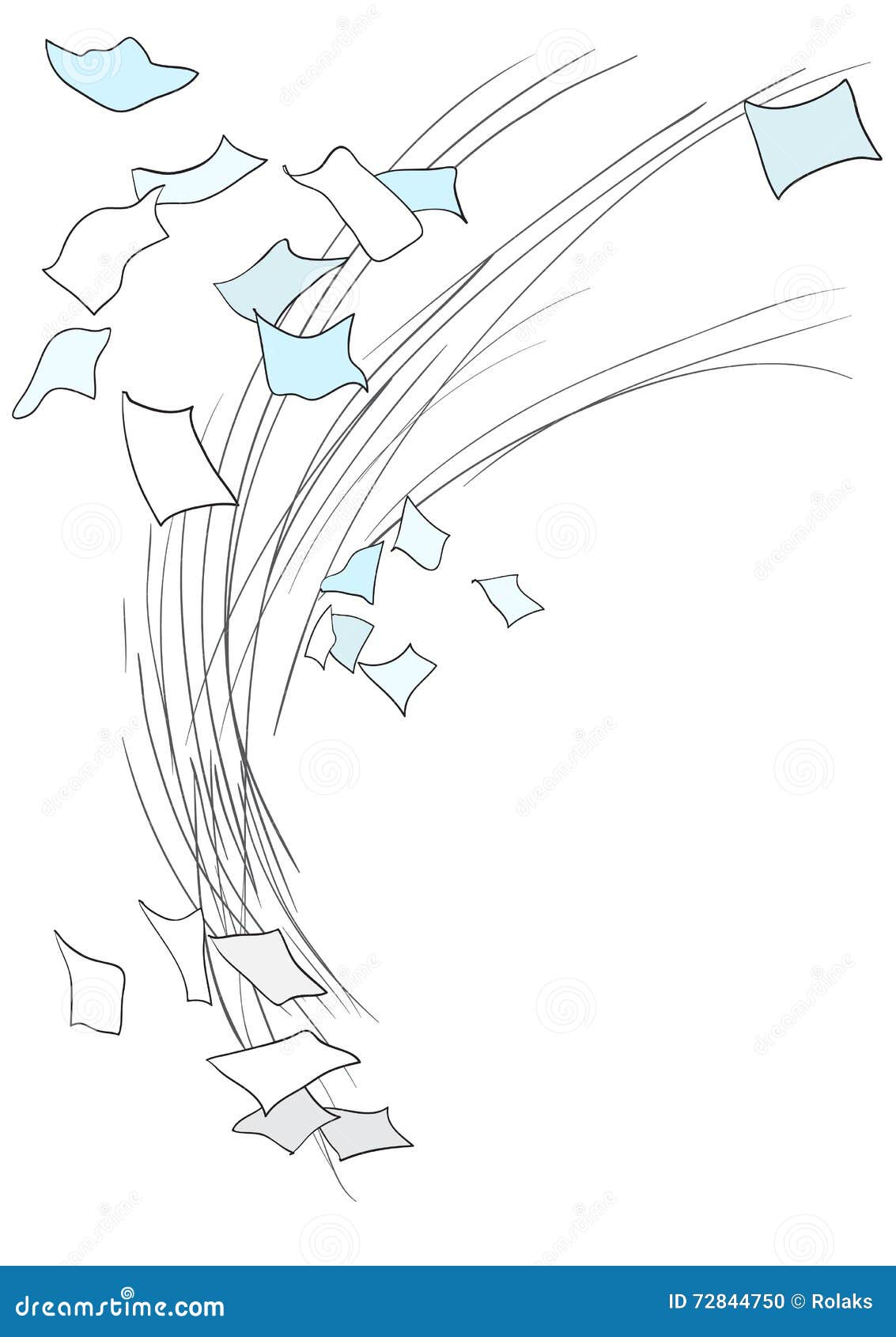 Scatter sheets of paper stock vector. Illustration of concept - 72844750