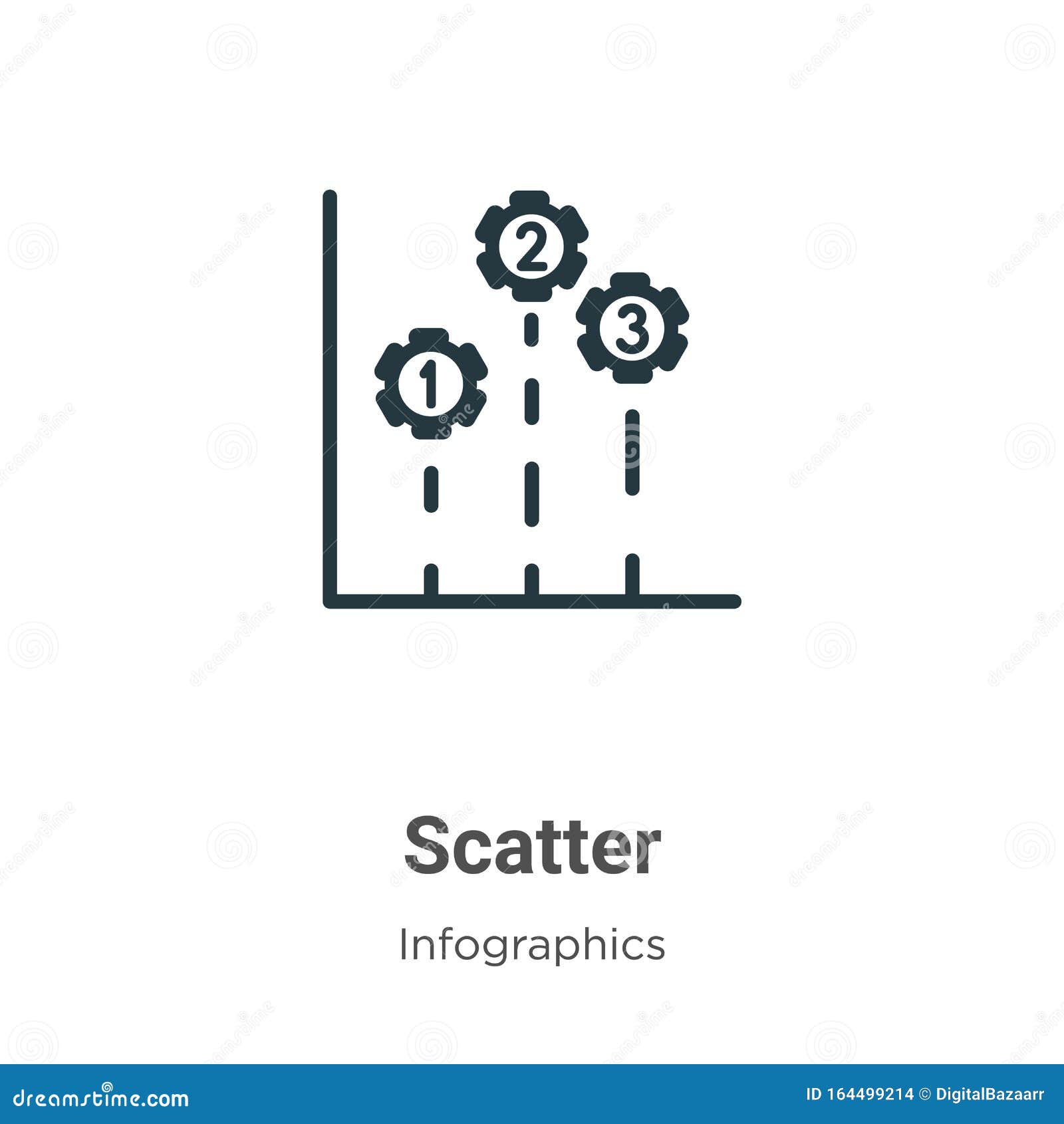 Scatter Vector Icon on White Background. Flat Vector Scatter Icon ...