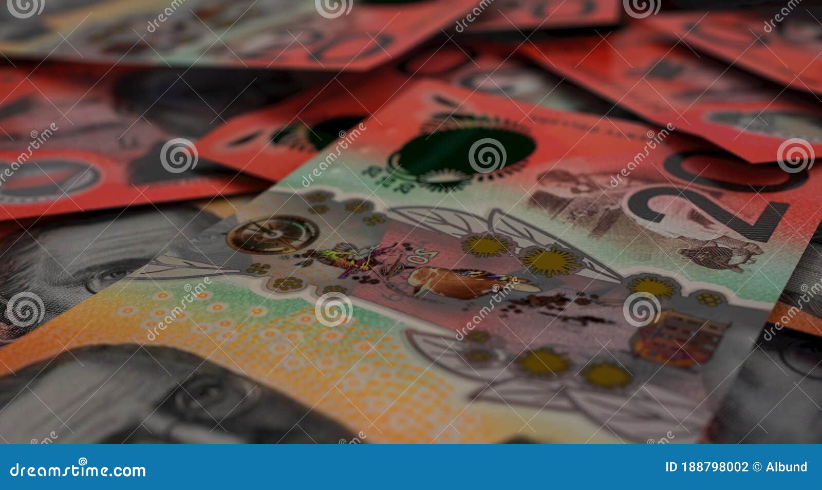 Scattered Australian Dollar Banknote Pile Stock Illustration ...