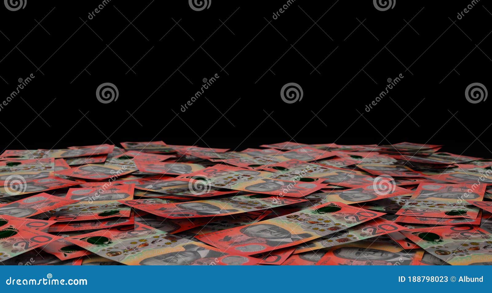 Scattered Australian Dollar Banknote Pile Stock Illustration ...
