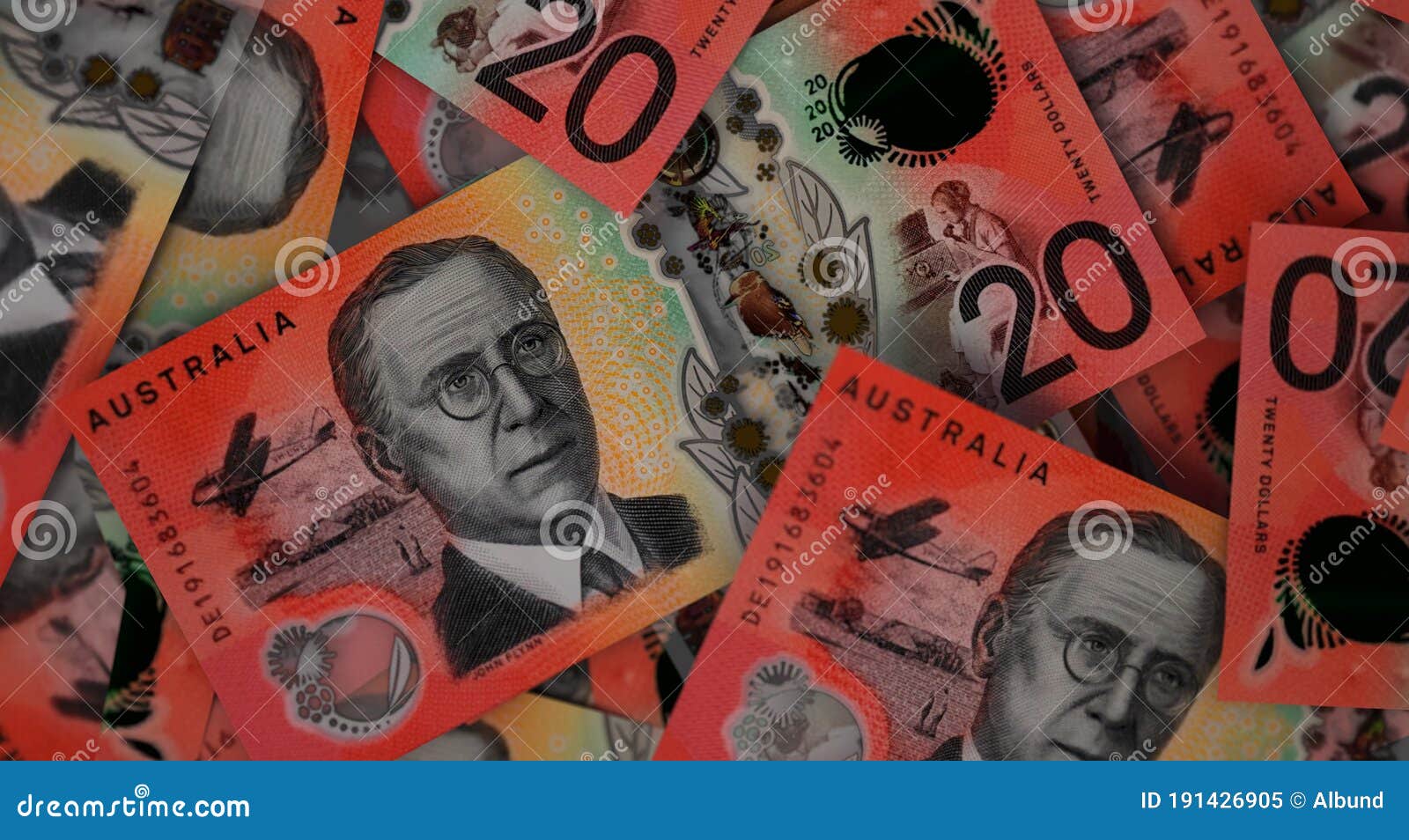 Scattered Australian Dollar Banknote Pile Stock Image - Image of ...