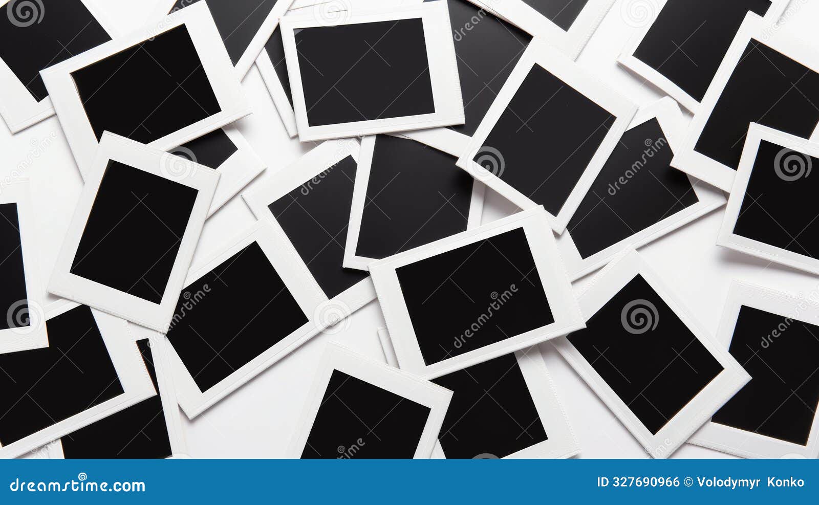 Scattered Blank Instant Photo Frames on White Background Stock Photo ...