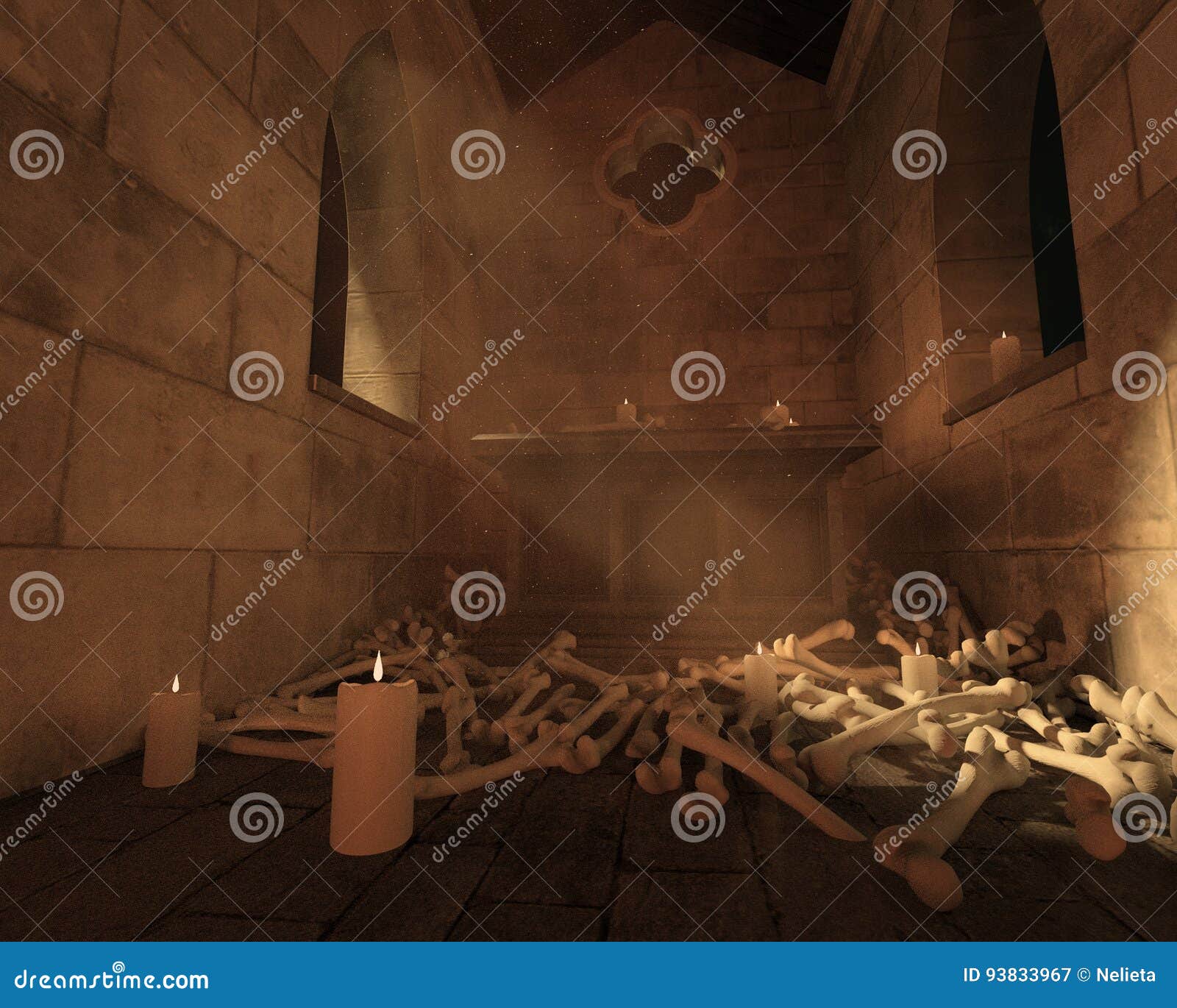 Crypt With Scattered Bones Stock Image | CartoonDealer.com #35062057
