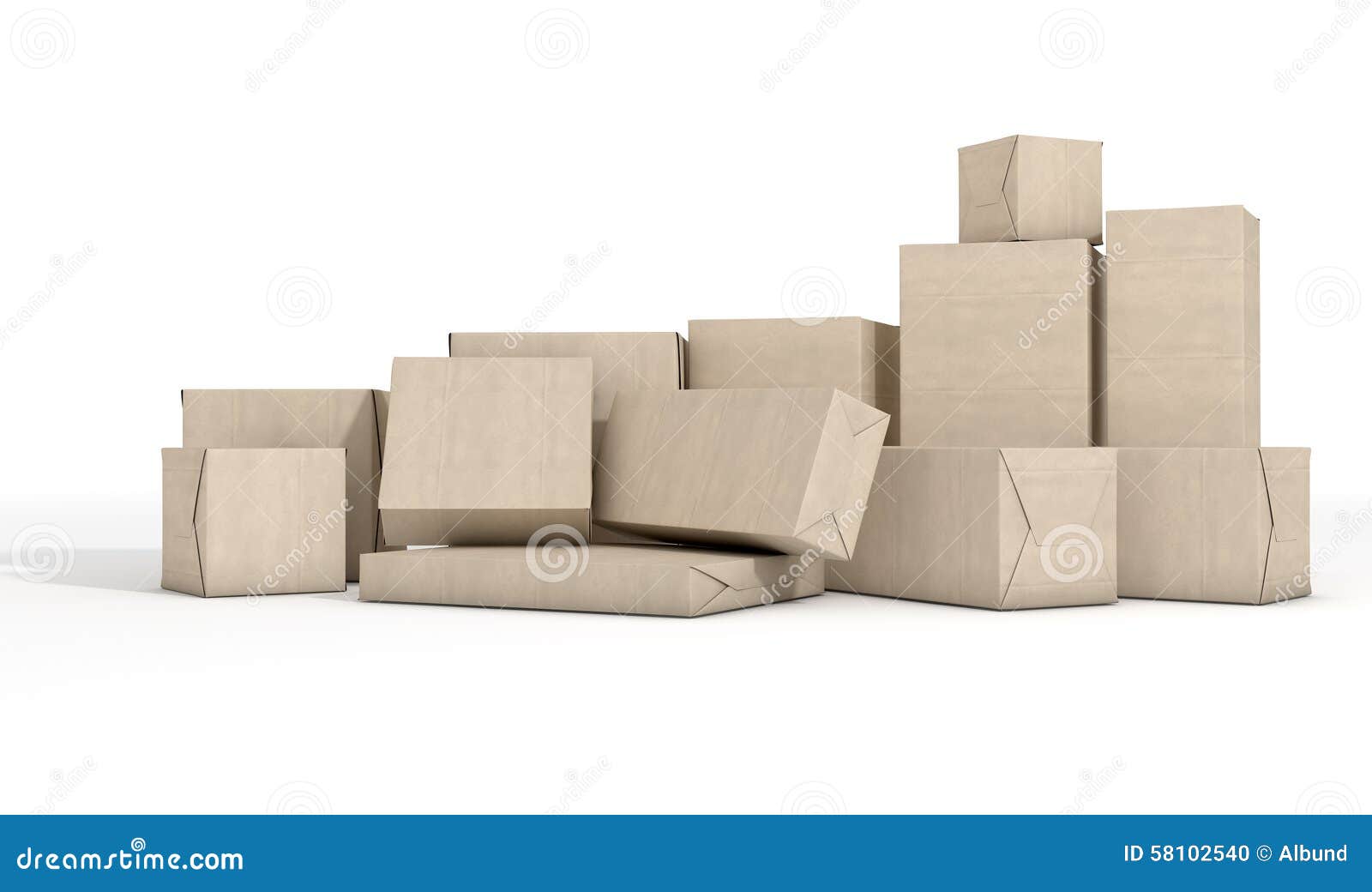 Scattered Box Parcels stock illustration. Illustration of heap - 58102540