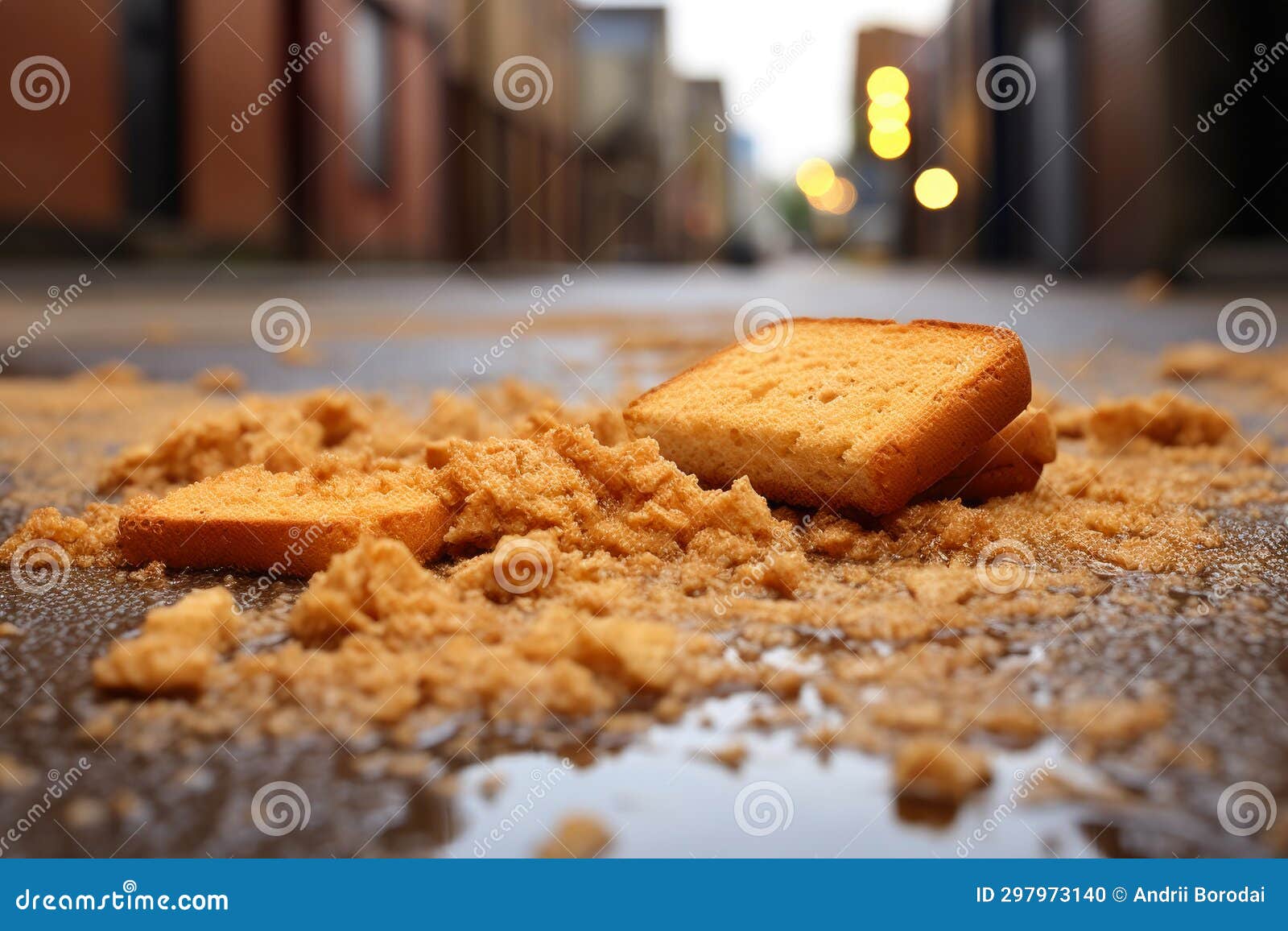 Scattered Breadcrumbs in City Path. Stock Illustration - Illustration ...