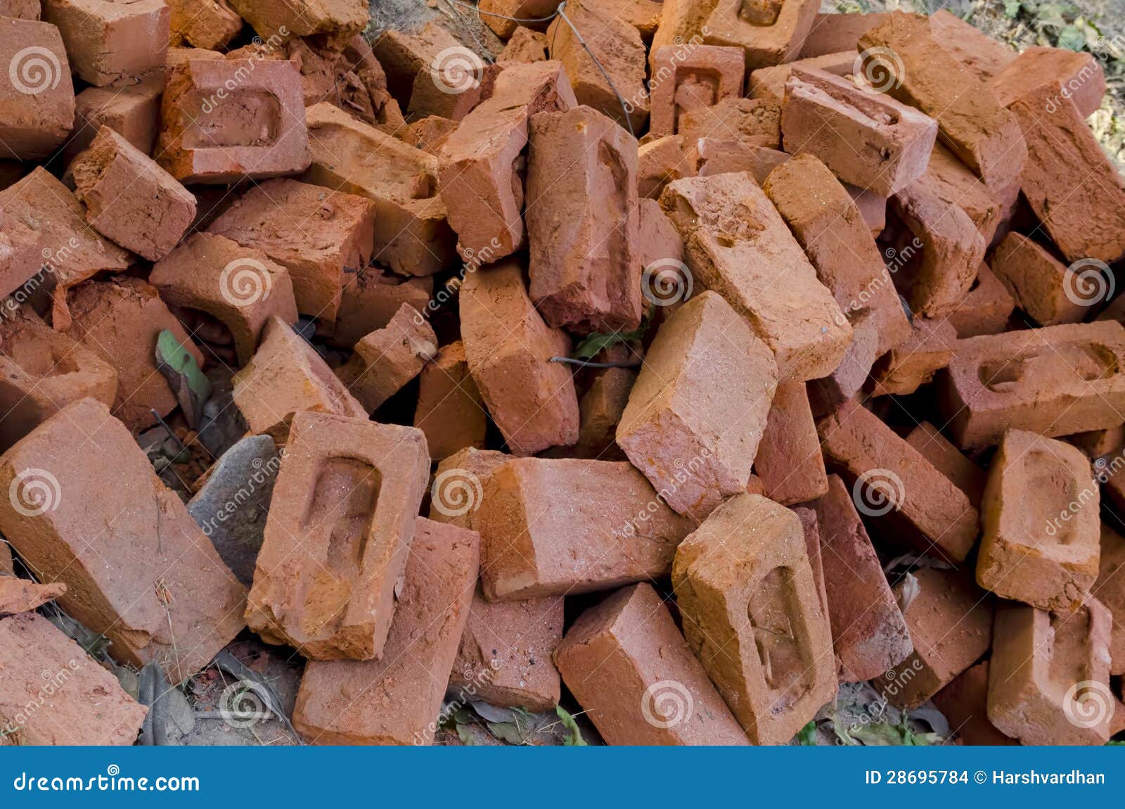 Scattered bricks stock photo. Image of construction, earth - 28695784