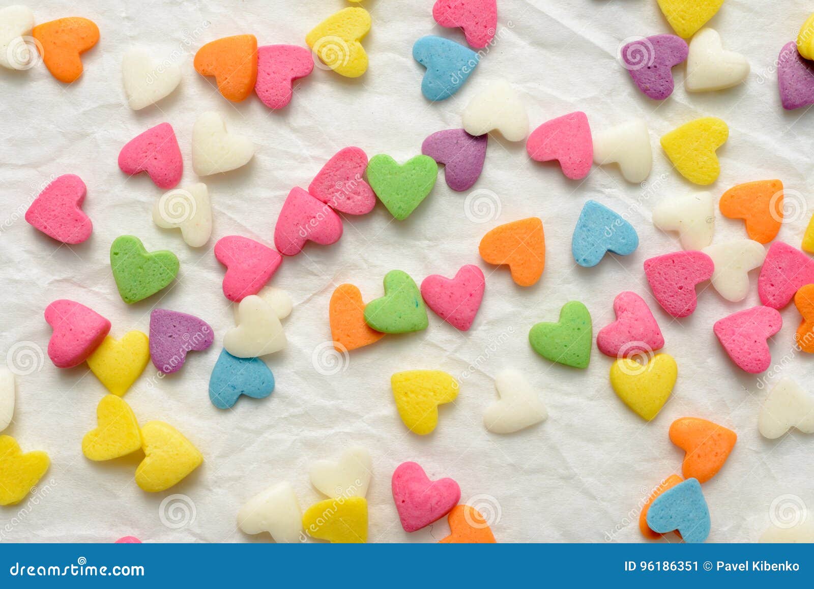 Scattered candy hearts stock image. Image of food, happy - 96186351