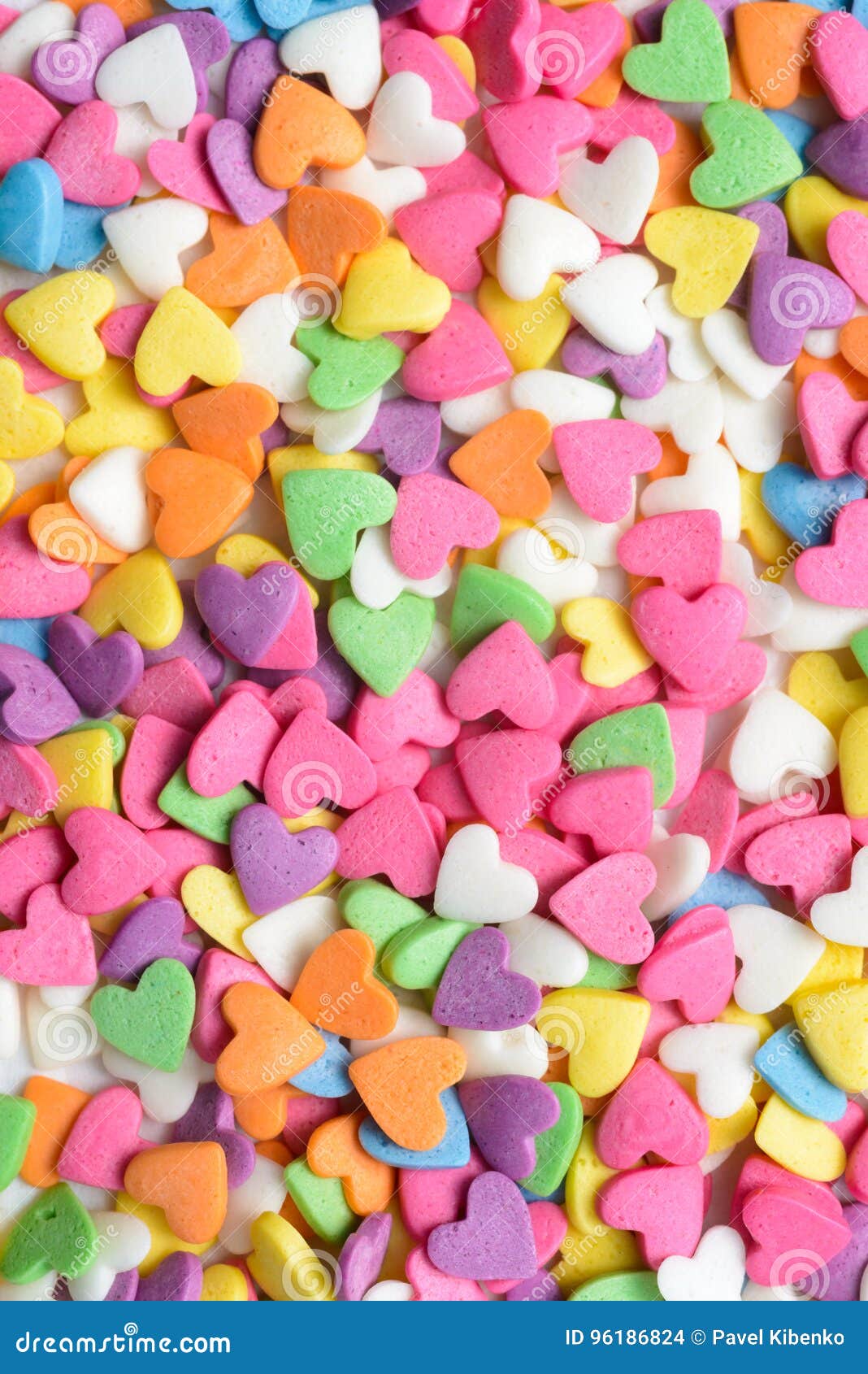 Scattered candy hearts stock photo. Image of heartshaped - 96186824