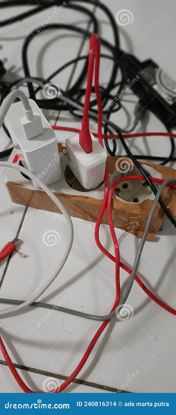 Scattered charger cables stock photo. Image of glasses - 240816314