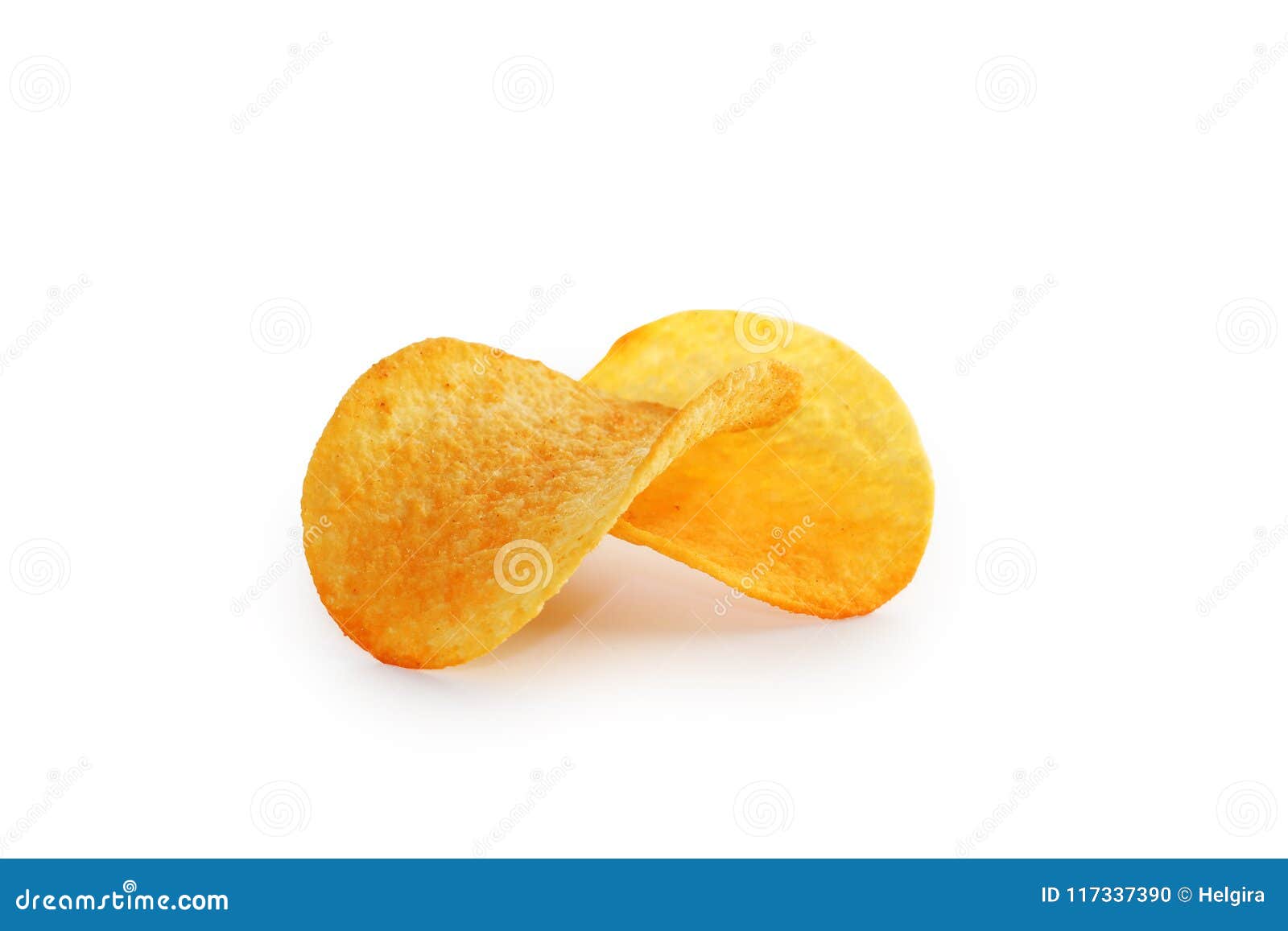 Scattered Chips on White Background Stock Photo - Image of fried, fast ...