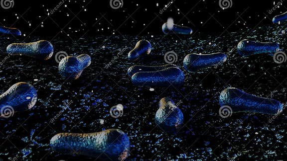 Scattered Clostridium Botulinum Under Microscope Stock Illustration ...