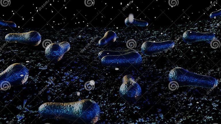 Scattered Clostridium Botulinum Under Microscope Stock Illustration ...